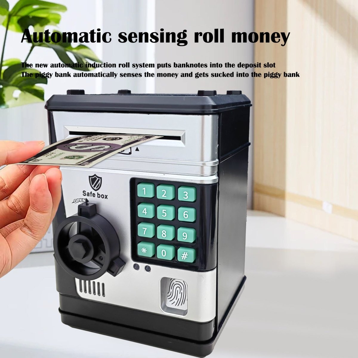 Electronic Piggy Bank Safe Box for Kids - Automatic Bill & Coin Bank ...
