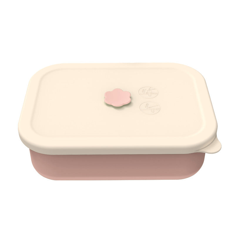Lotus color Microwave-Safe Silicone Lunch Box with 4 Compartments ...
